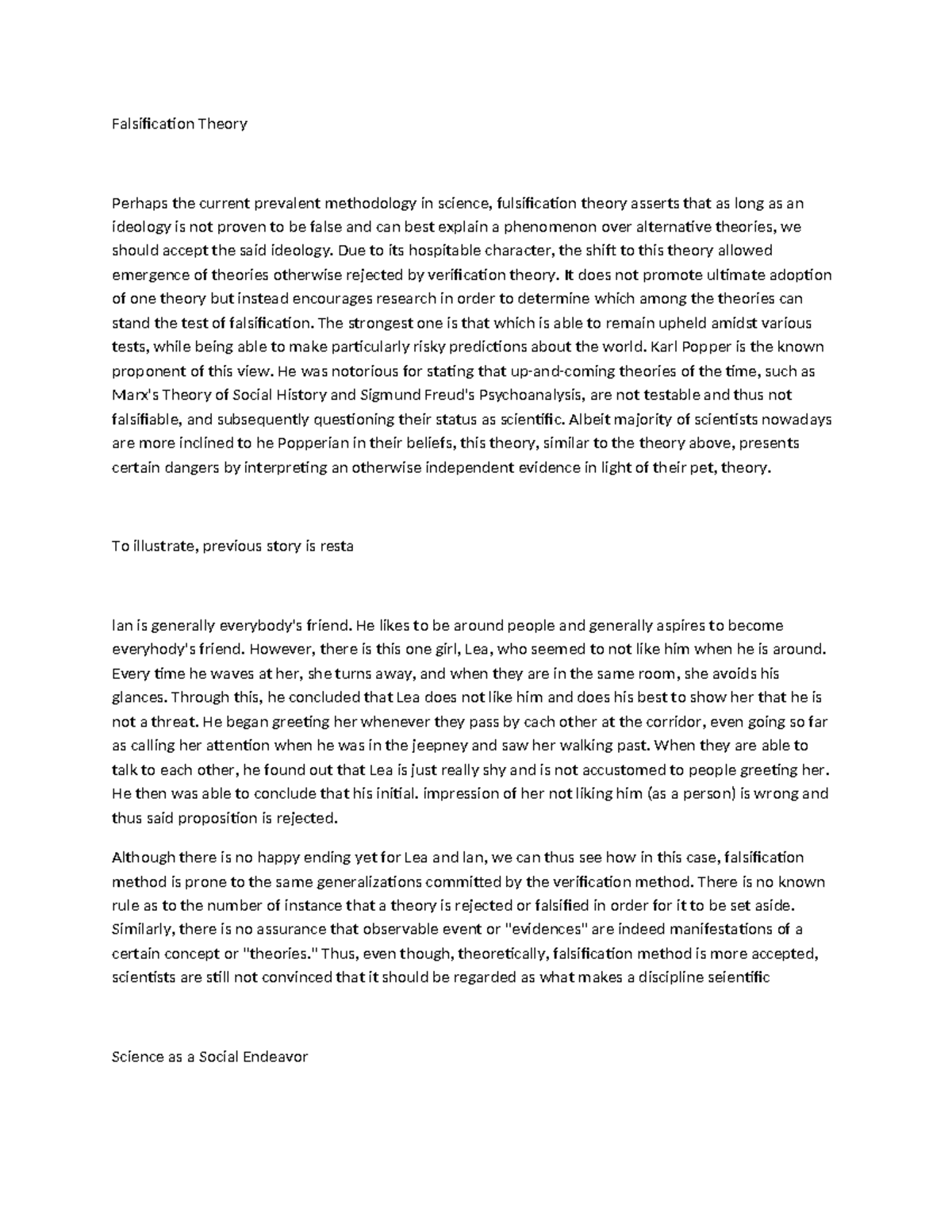 Falsification Theory Overview: Insights and Implications for Science ...