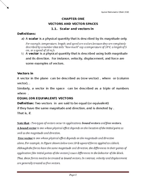 Applied mathematics one for fresh man - Applied Mathematics I - AAU ...