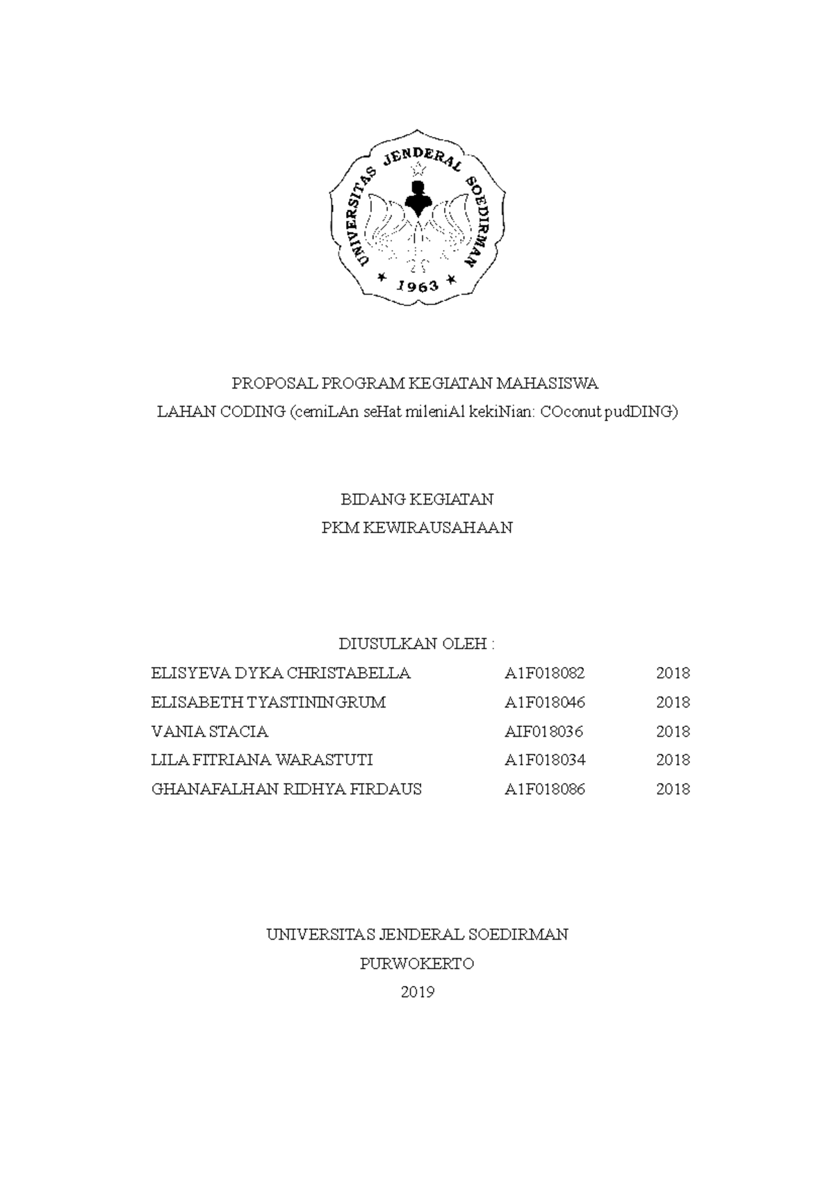 PKM-K LAHAN CODING (cemiLAn seHat mileniAl kekiNian: COconut pudDING ...