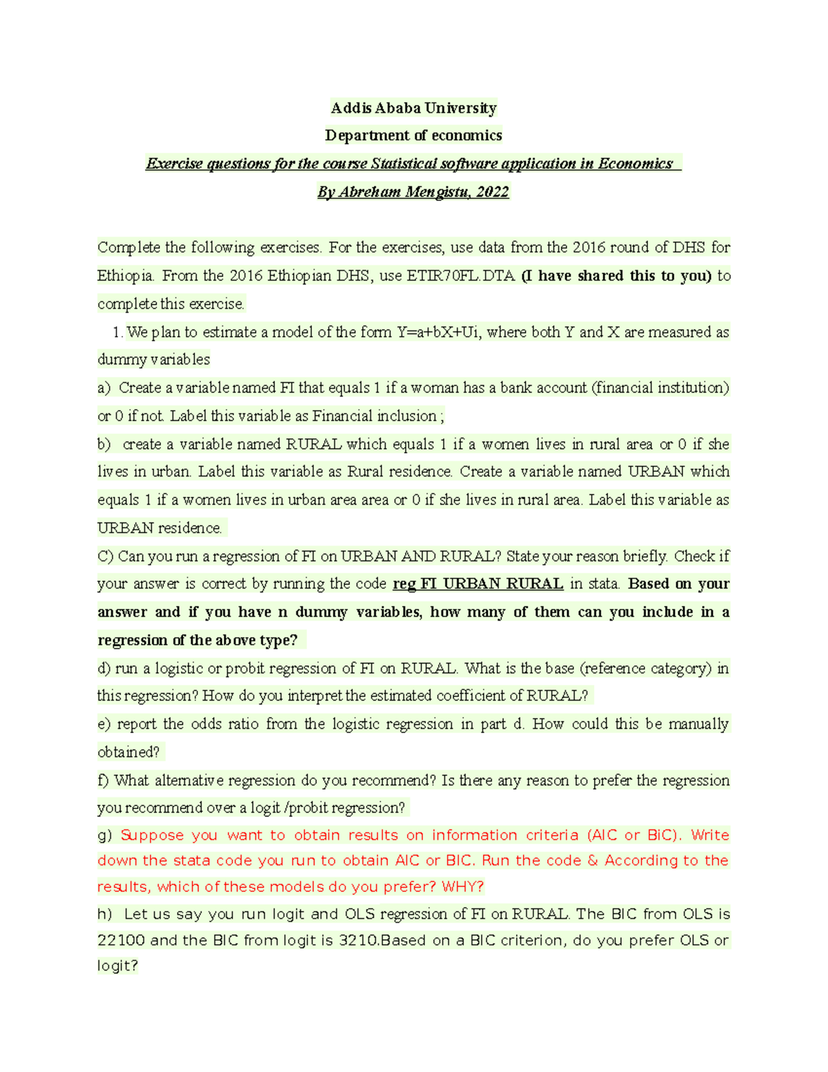 Statistical Software Applications Exercises for Course STAT 101 - Studocu