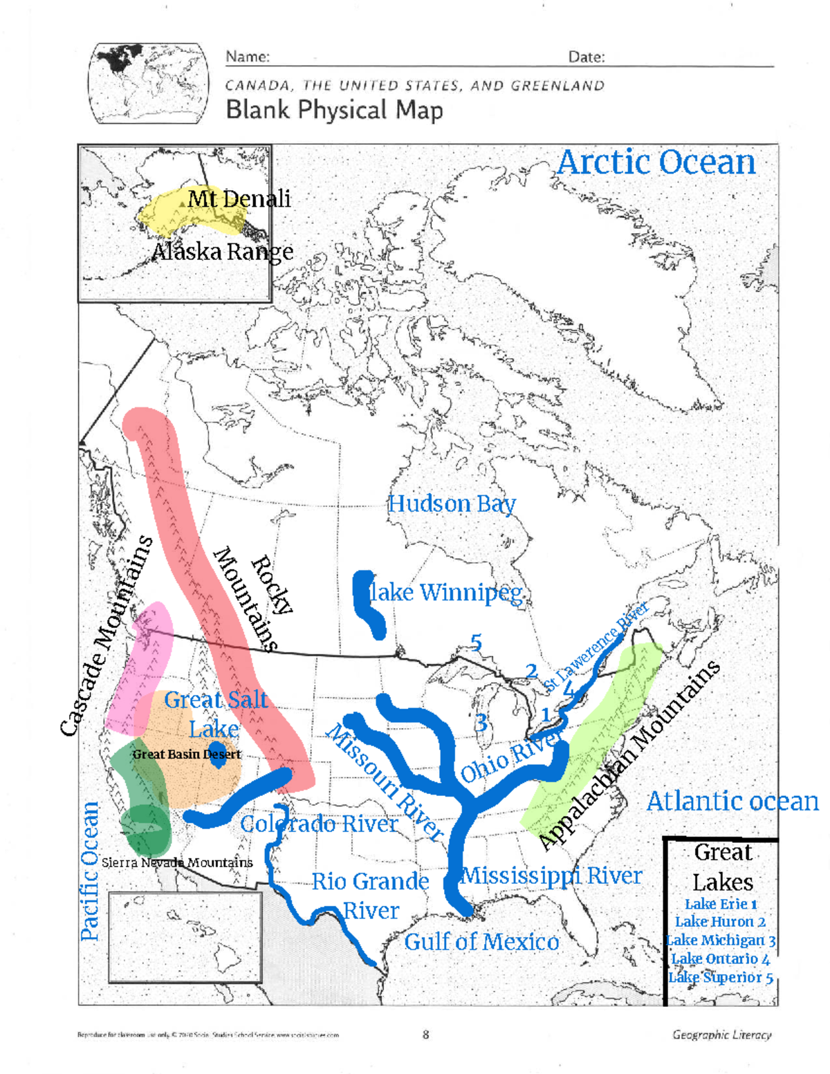 Geographic Features & Major Water Bodies in NA - Studocu