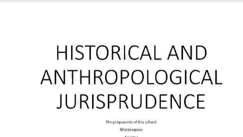 HIST 301: Proponents and Critiques of Historical Jurisprudence - Studocu