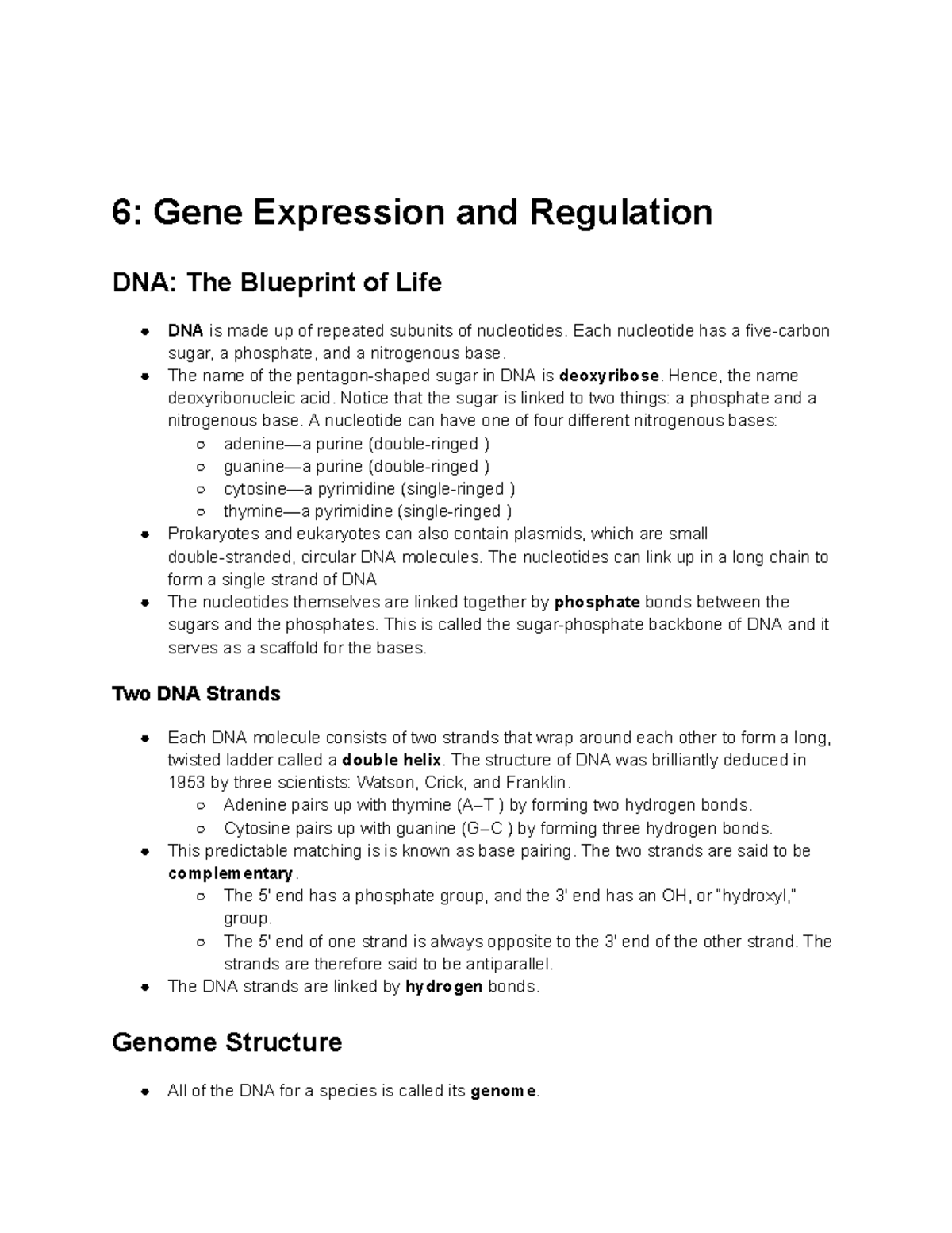 AP Bio Unit 6 - Full notes on AP BIO Unit 6 - 6: Gene Expression and ...