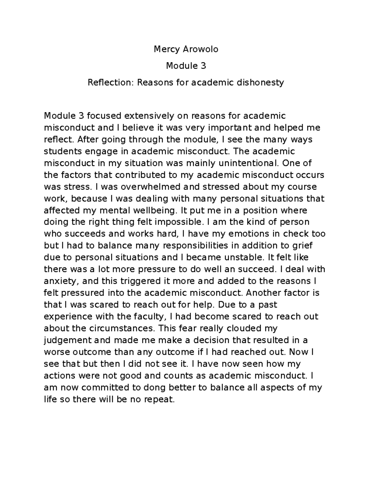 Module 3 - creative practice hw - Mercy Arowolo Module 3 Reflection ...