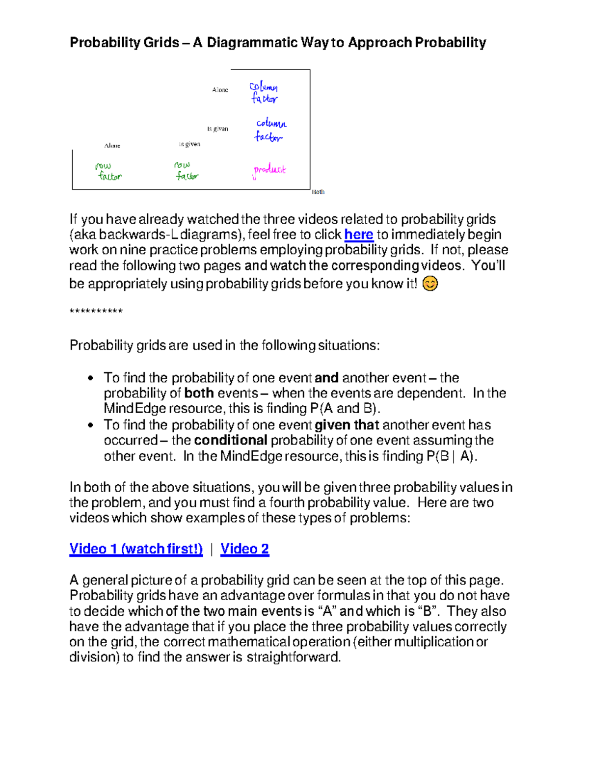 WHEN and HOW to Use Probability Grids: Key Tips & Practice Guide - Studocu