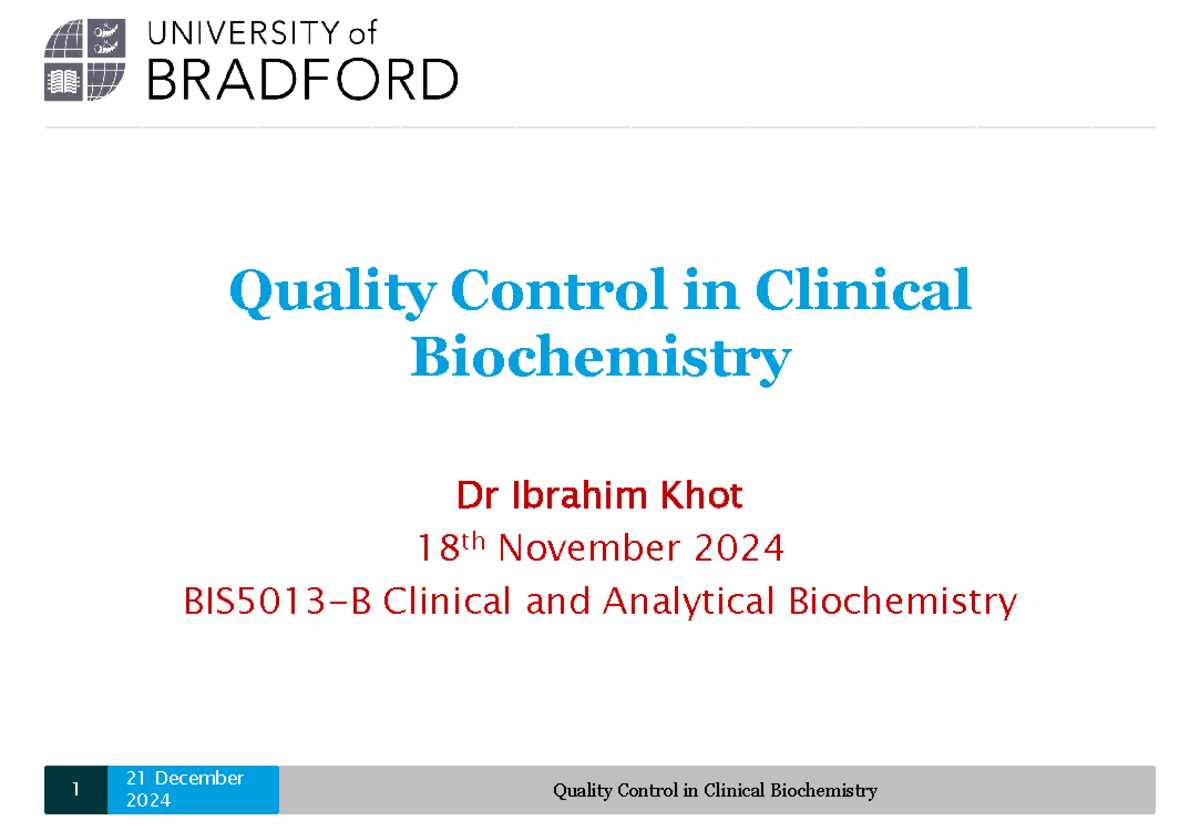 Week 9 Quality Control in Clinical Biochemistry MIK181124 compressed ...