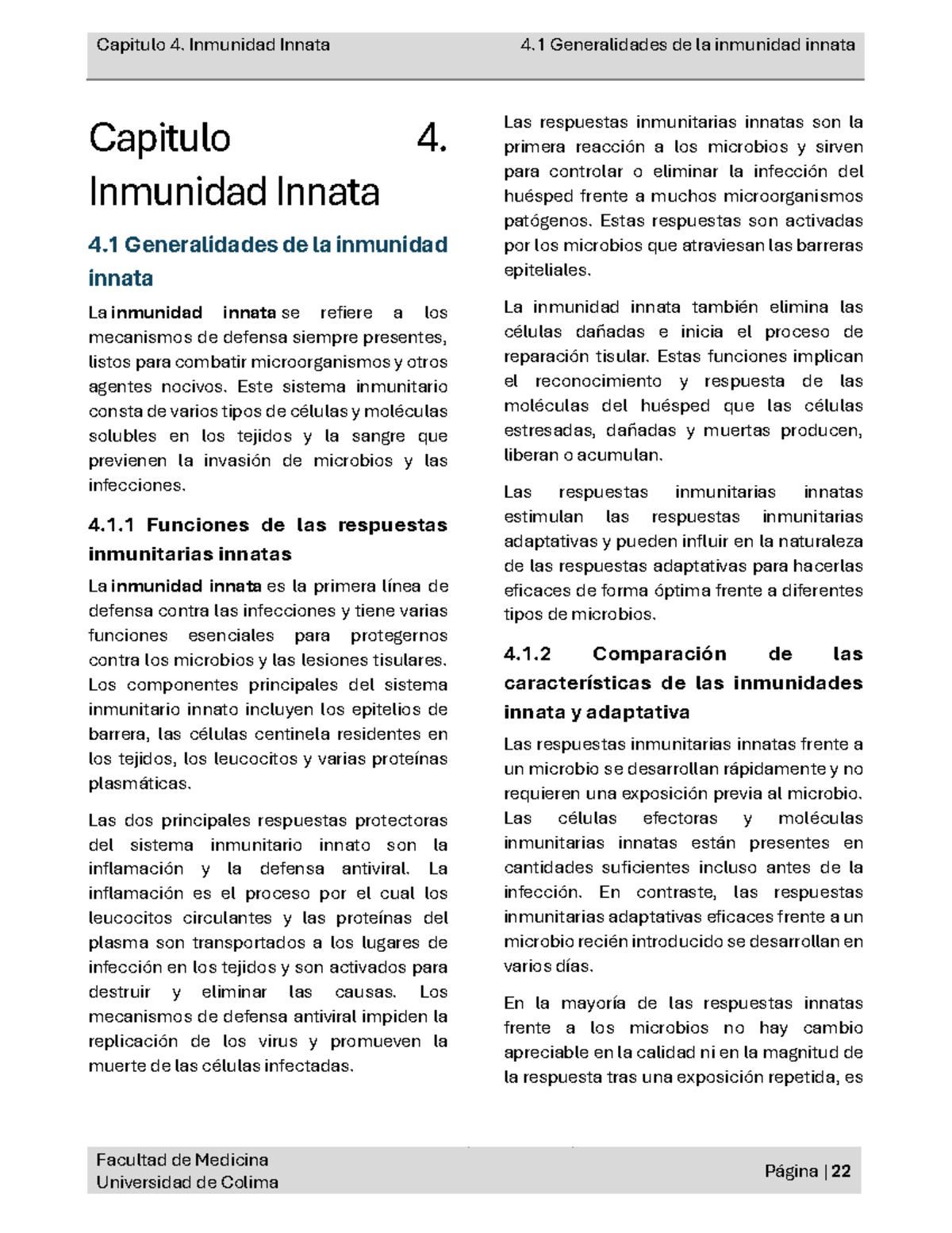 Capítulo 4: Inmunidad Innata en Inmunología - Facultad de Medicina U ...