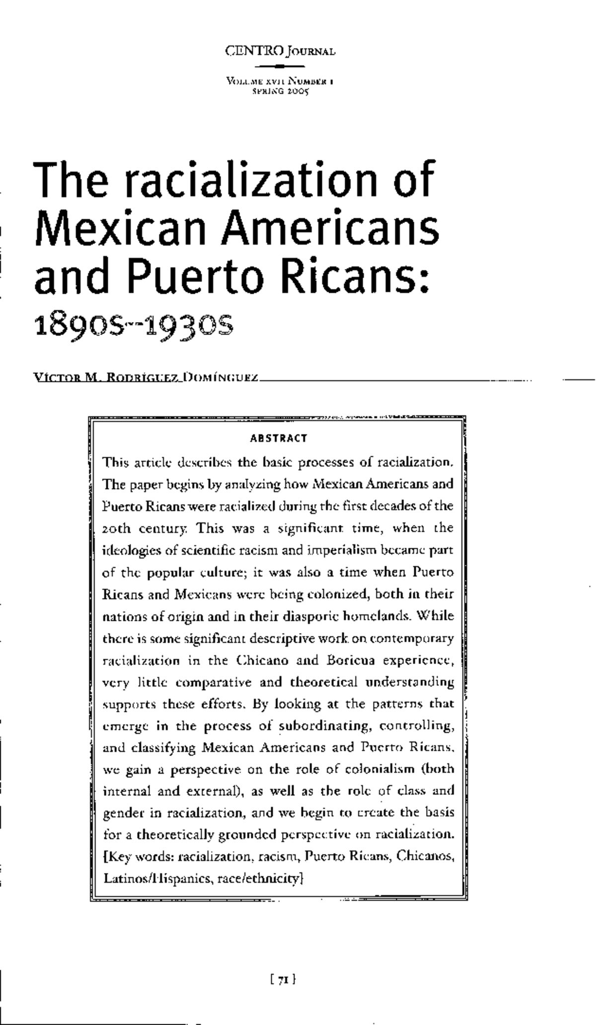The Racialization of Mexican Americans and Puerto Ricans in the U.S ...