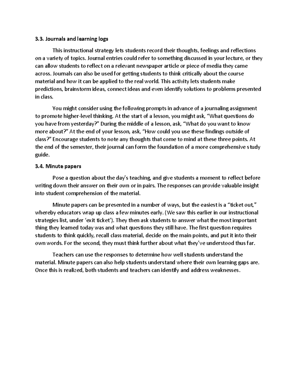 Journals and learning logs - Journals and learning logs This ...