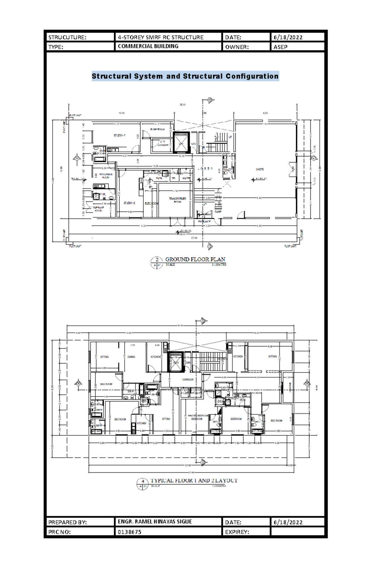 ASEP Structural Concept Design for 4-Storey Commercial Building - Studocu