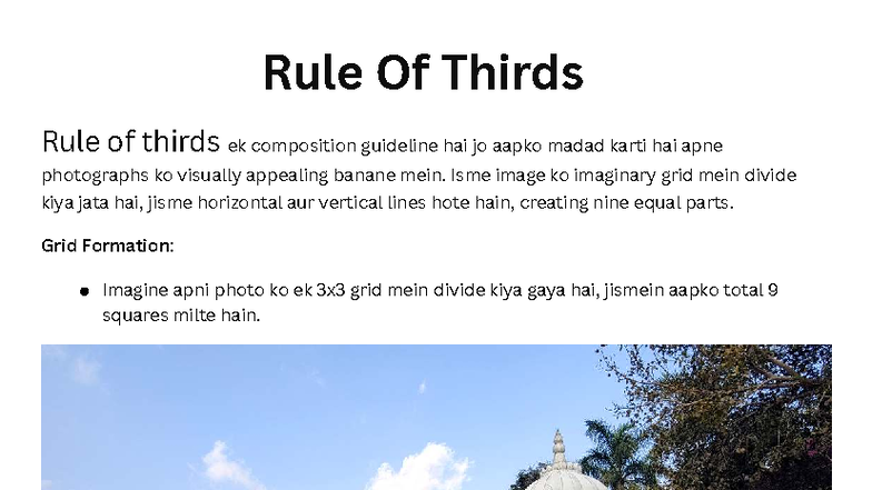 Rule of Thirds & Leading Lines in Photography 20250106 - Studocu