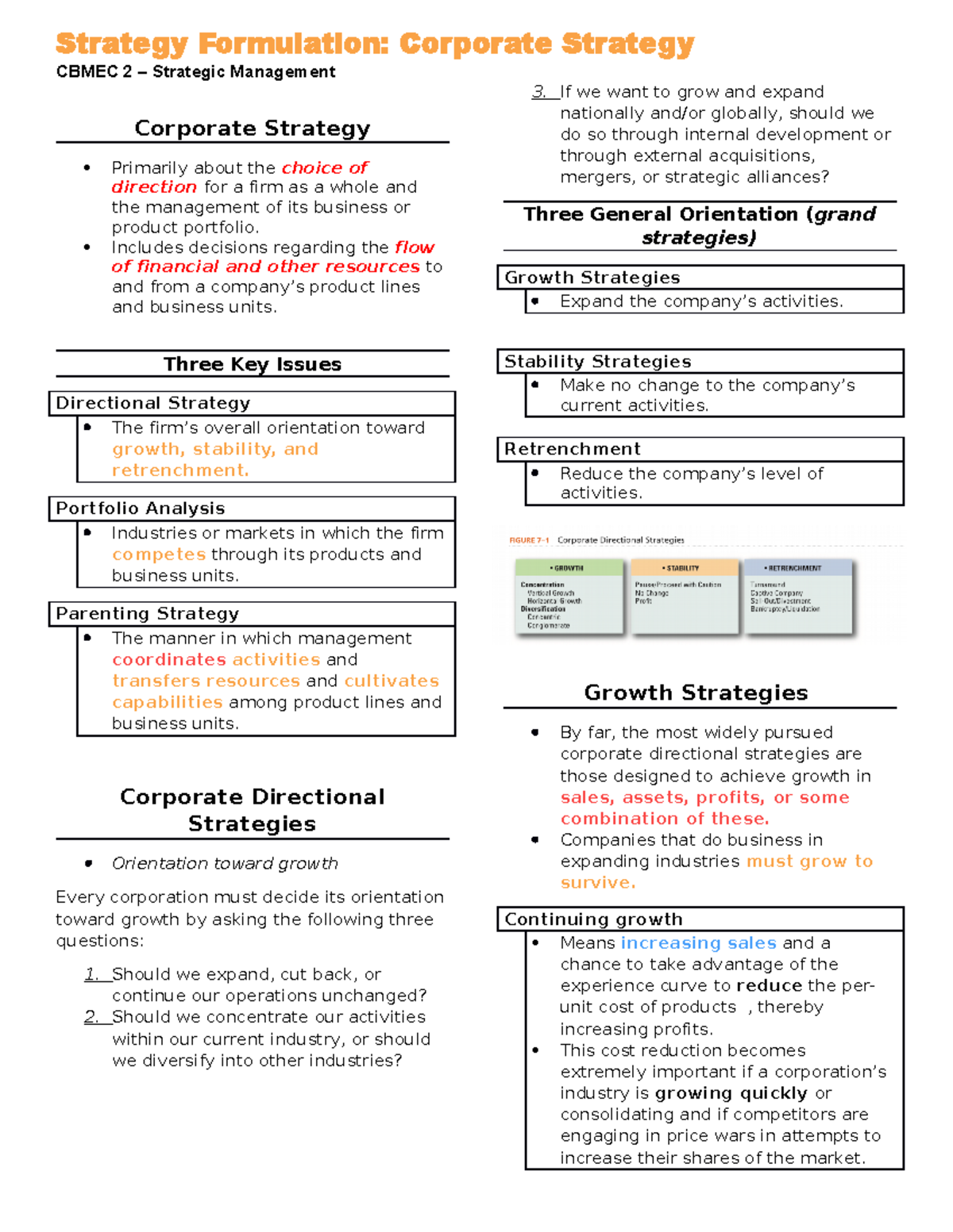 CBMEC 2 - Chapter 7: Understanding Corporate Strategy in Management ...