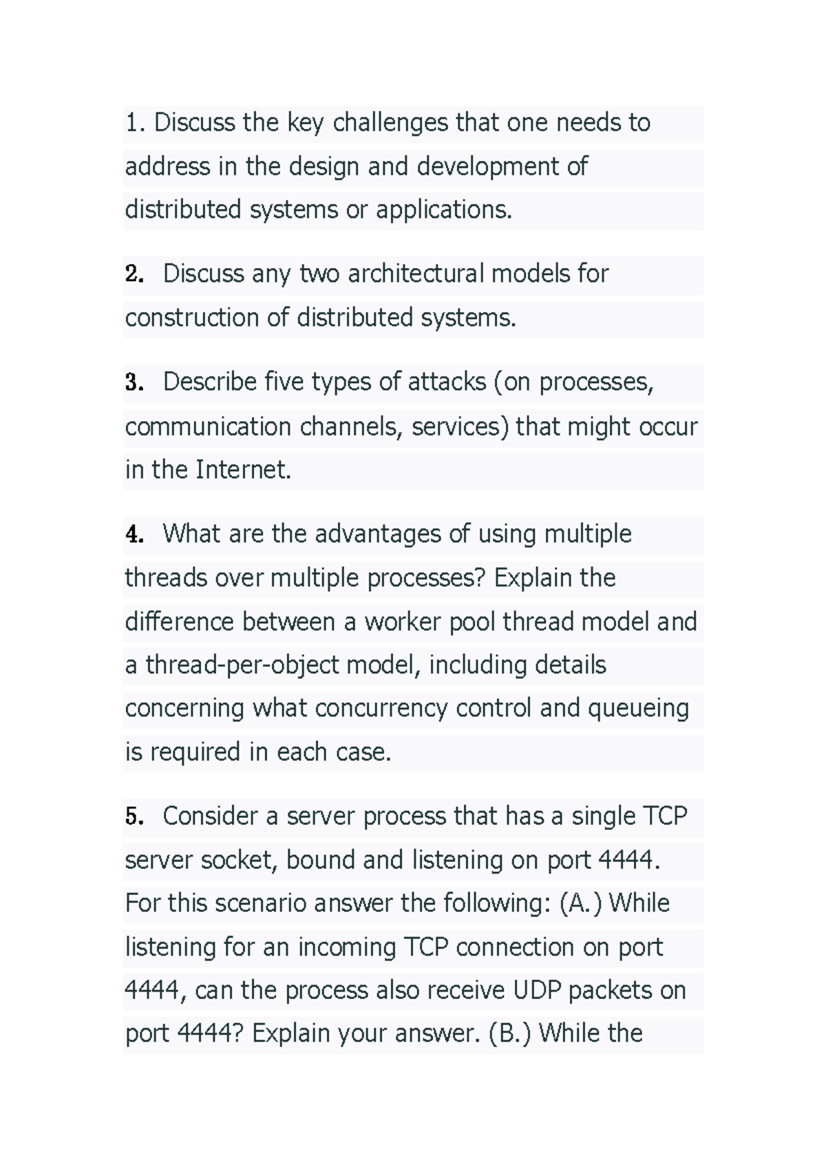 COMP90015 DS 2020s1 Final Exam: Challenges in Distributed Systems Design - Studocu
