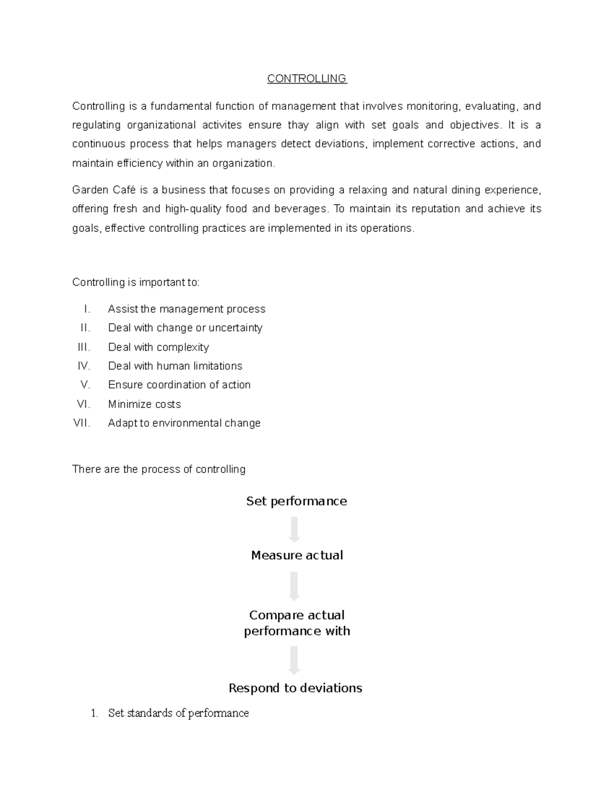 Mgt 162 Group Assignment: Effective Controlling in Management - Studocu
