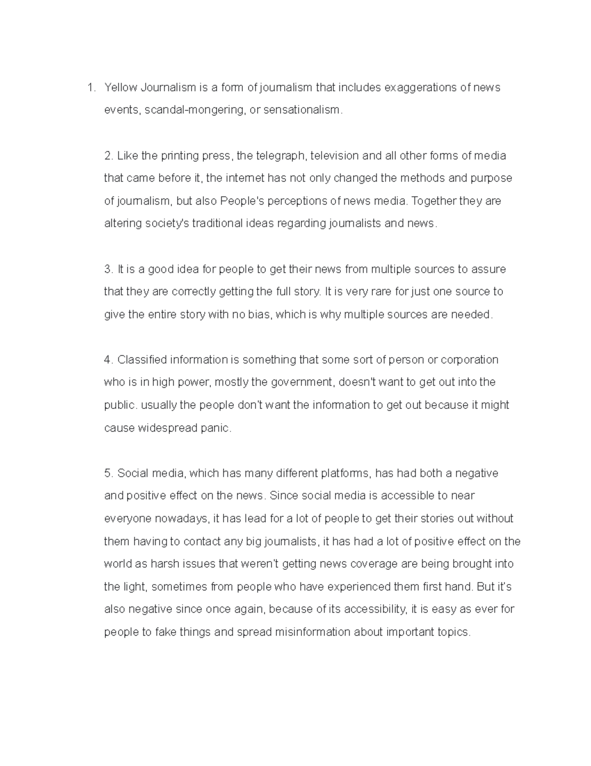 Sam-Journalism 1 - The Impact of Yellow Journalism and Social Media ...