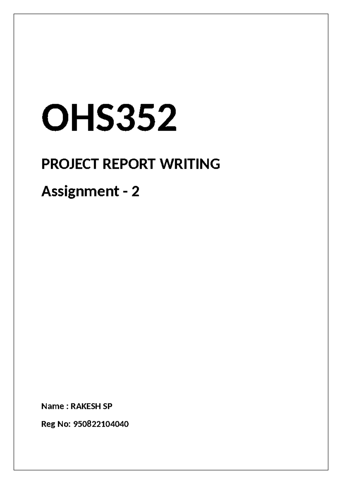OHS352 Project Report: Occupational Exposure to Noise & Air Pollutants ...