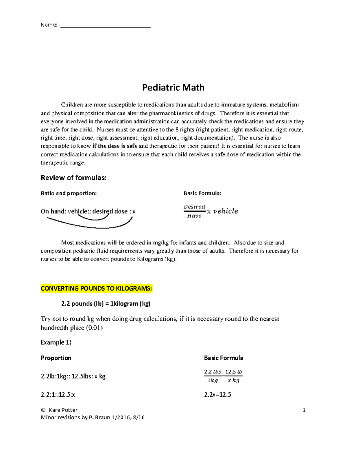 Pediatric Medication Calculations: Essential Math for Safe Dosing - Studocu