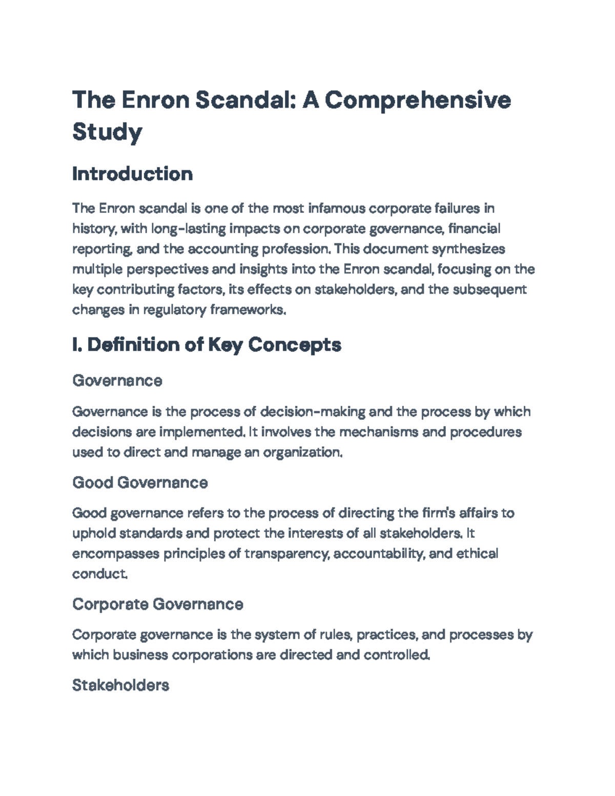 Enron Scandal Analysis: Corporate Governance and Regulatory Impact ...
