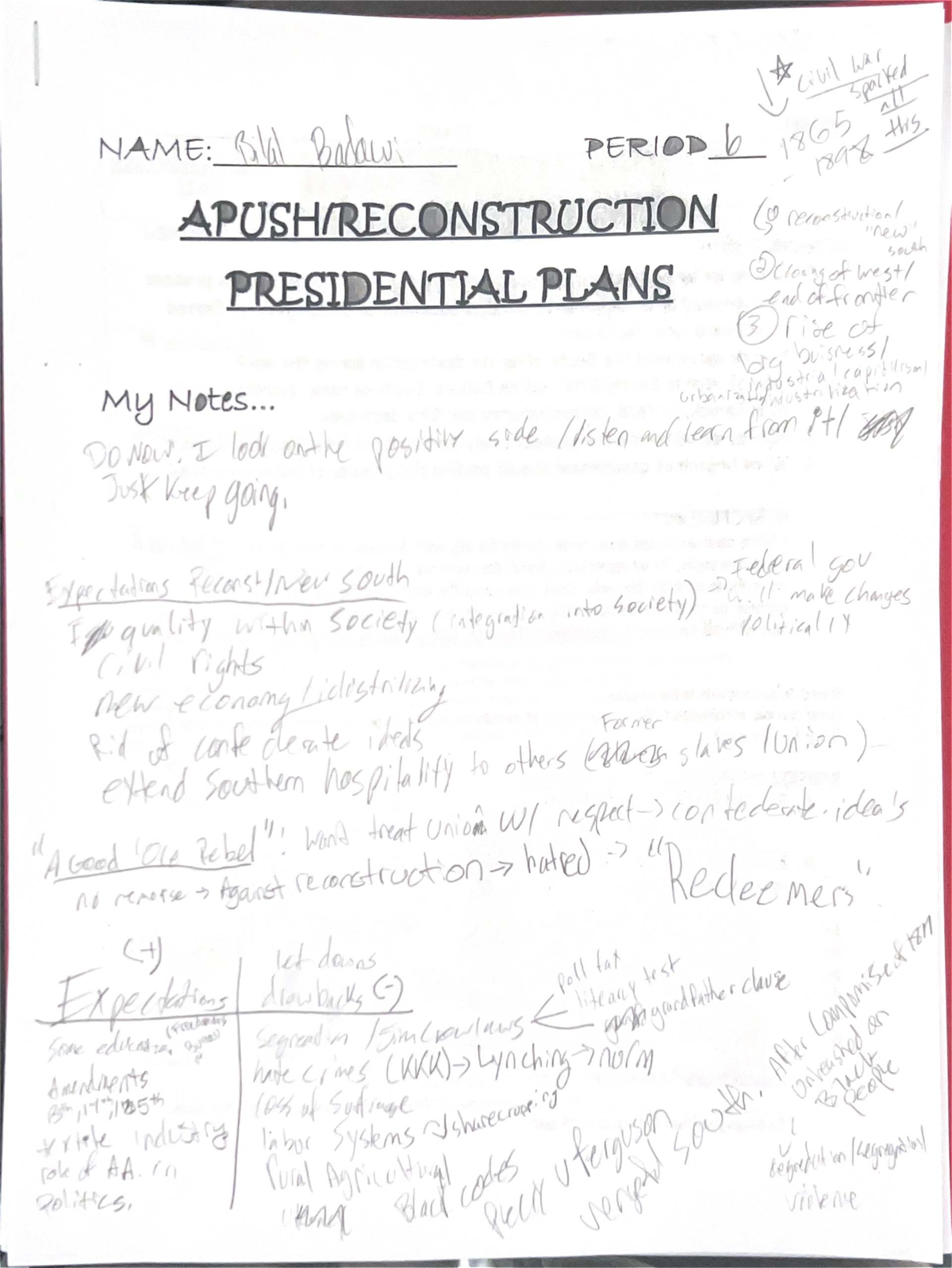 APUSH Unit 6: Closing the West (6.2 & 6.3) & New South (6.4) Class ...