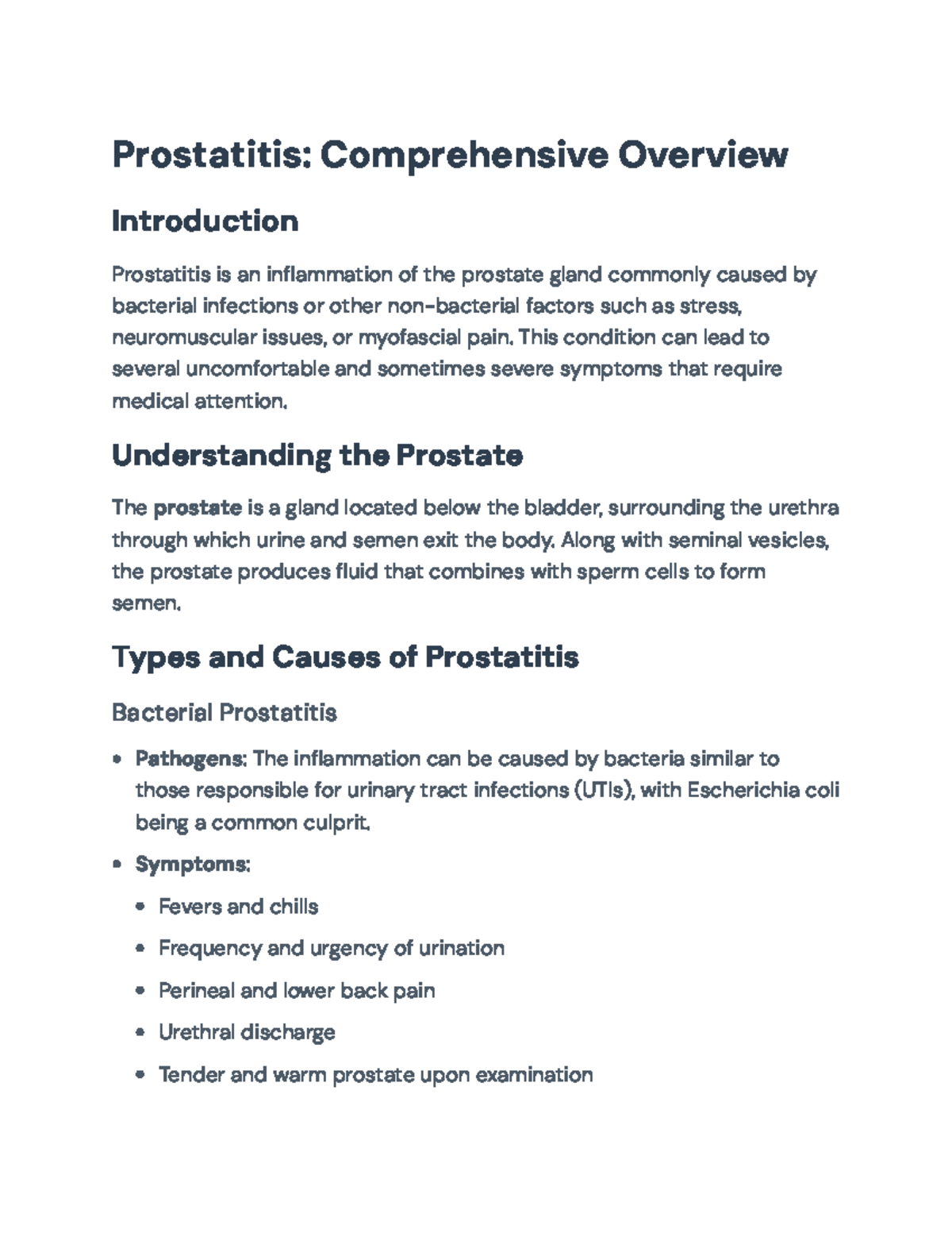 Prostatitis Overview: Types, Treatments, & Patient Education ...