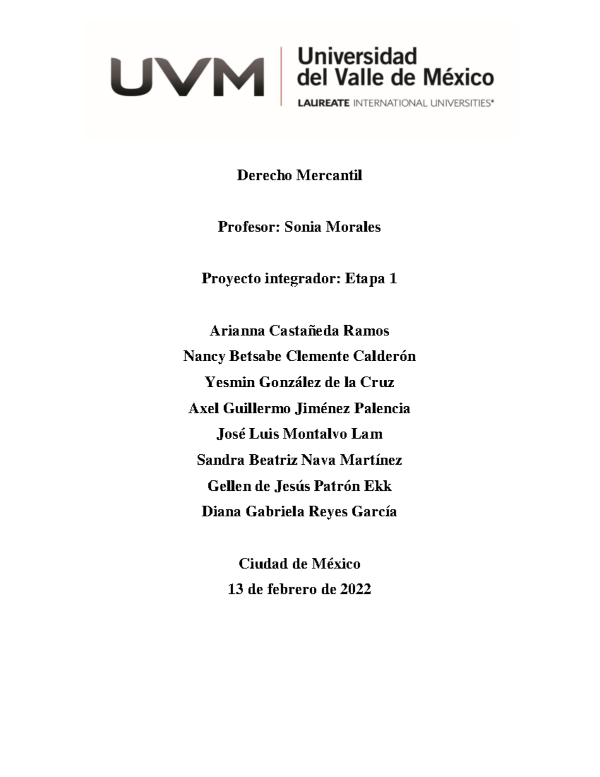 Proyecto Integrador Étapa 1: Sociedades Mercantiles en Derecho Mercantil - Studocu