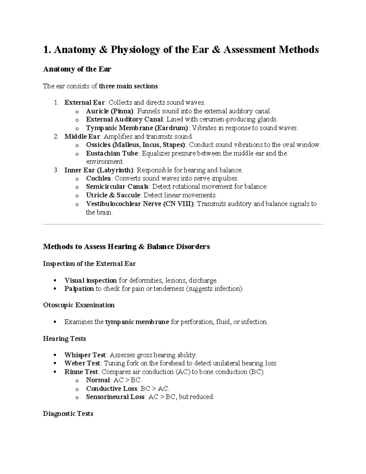 Anatomy & Physiology of the Ear: Assessment & Disorders (Chapter 59 ...