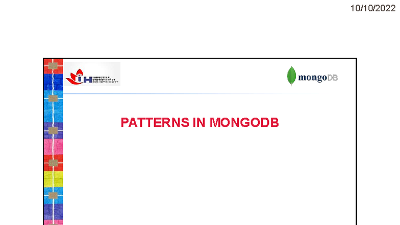 Patterns in MongoDB: A Study of NoSQL Data Modeling Techniques - Studocu
