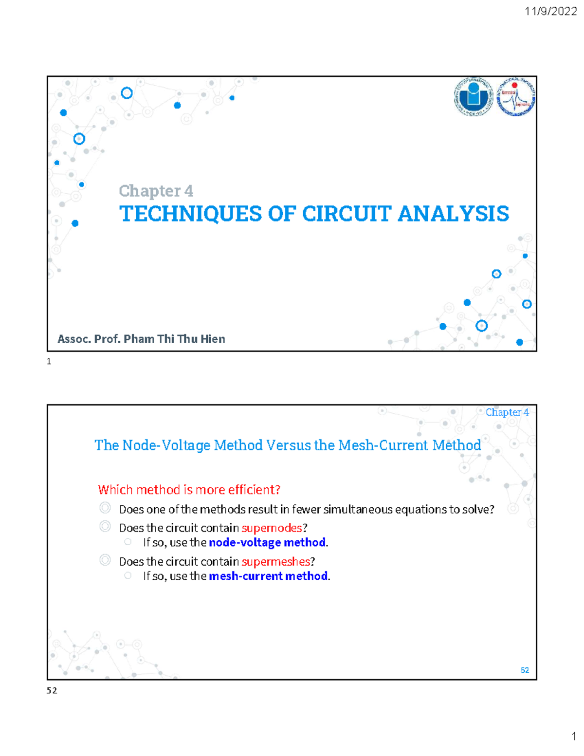 Principles of EE1 Chapter 4: Analyzed Circuit Techniques Explained ...