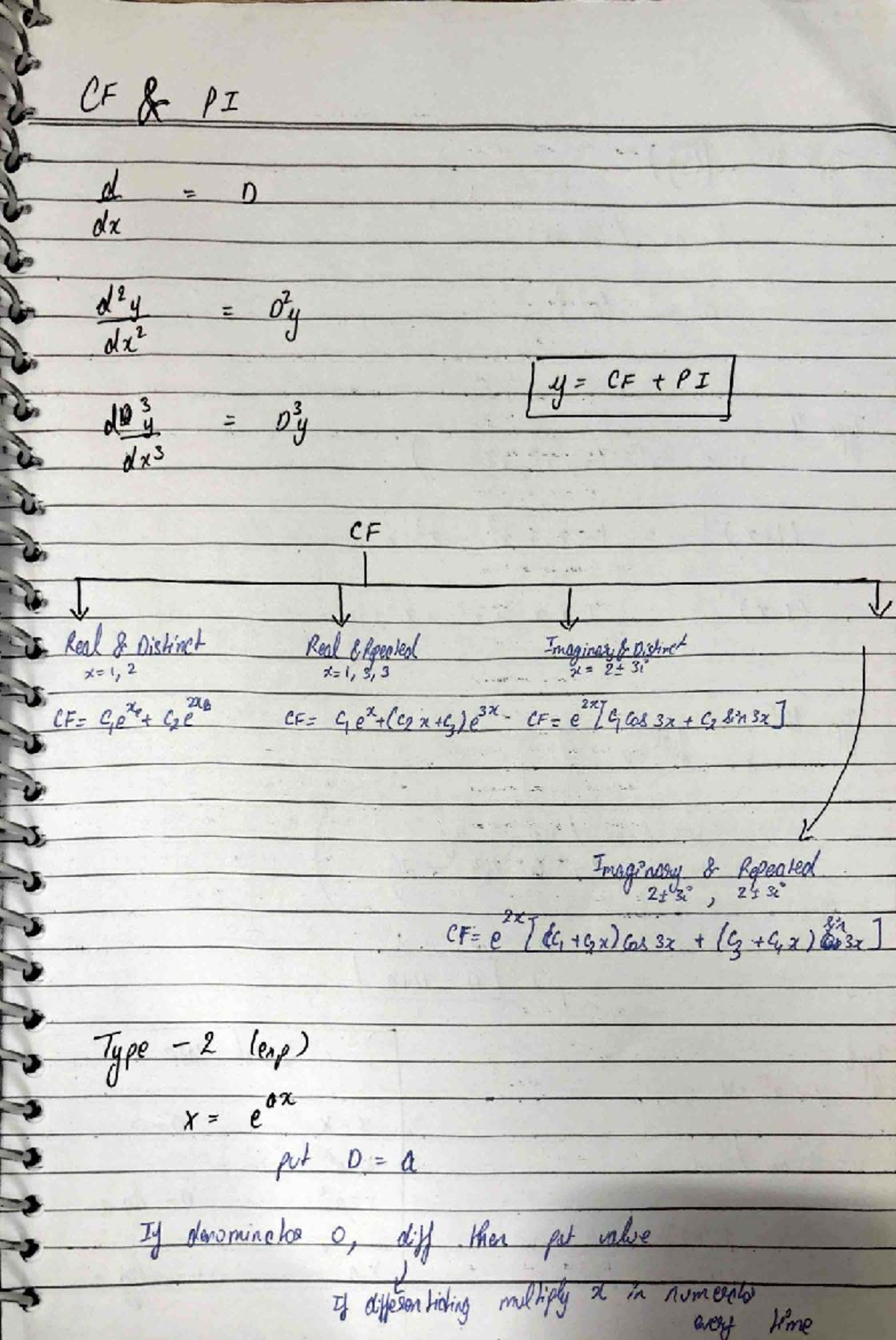 CF & PI Summary: Cauchy & Legendre Linear Equations for Exams - Studocu