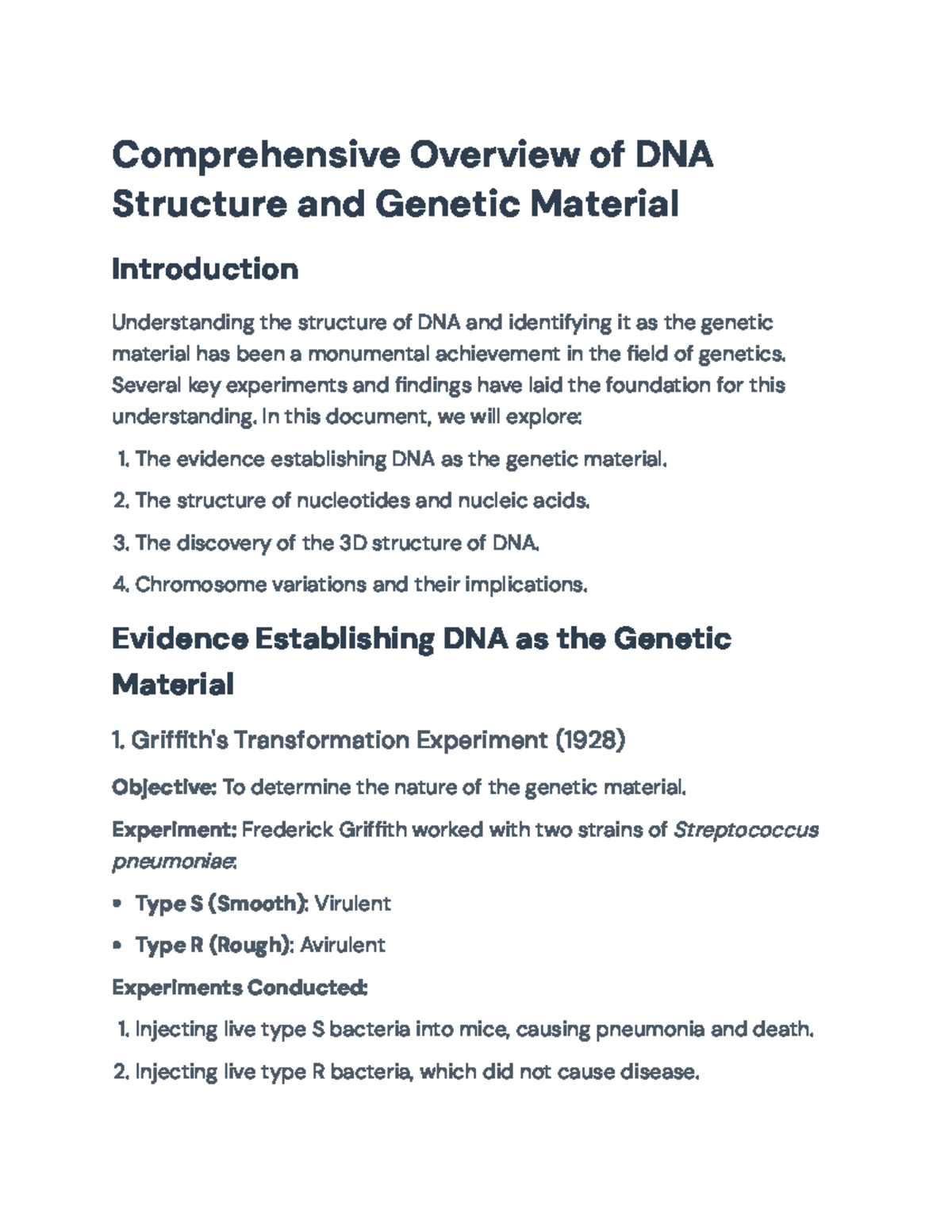 Overview of DNA Structure & Genetic Material - Course Code Included ...