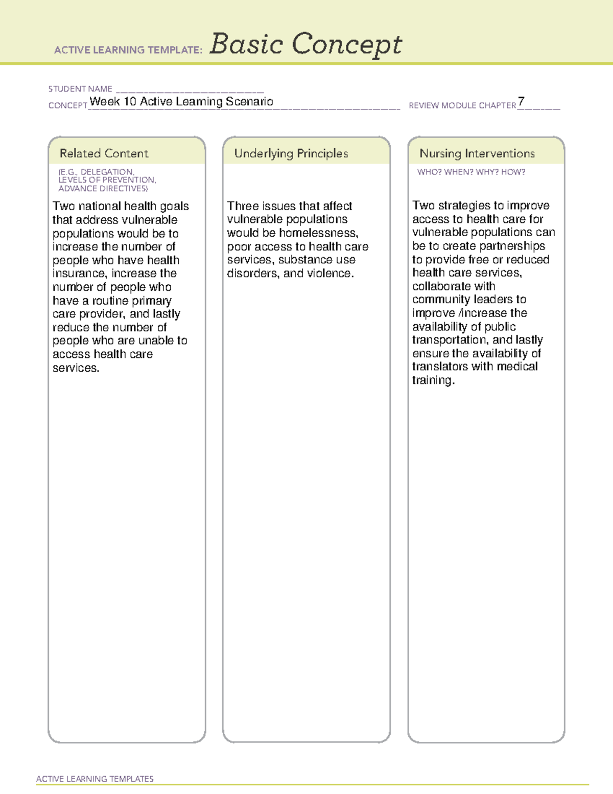 ATI Active Learning Template: Basic Concept Overview and Guidelines ...