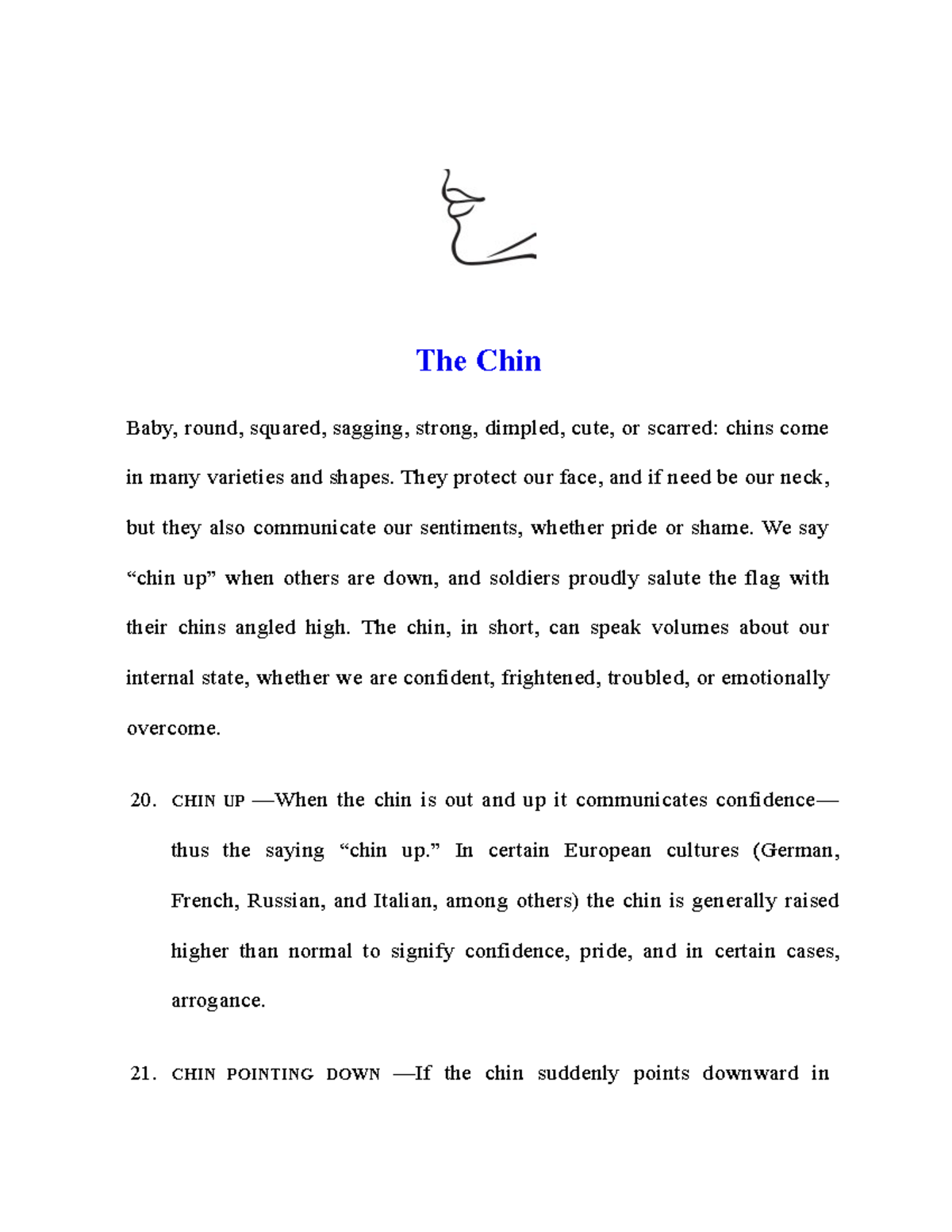 The Chin - The Dictionary of Body Language in Criminology - The Chin ...
