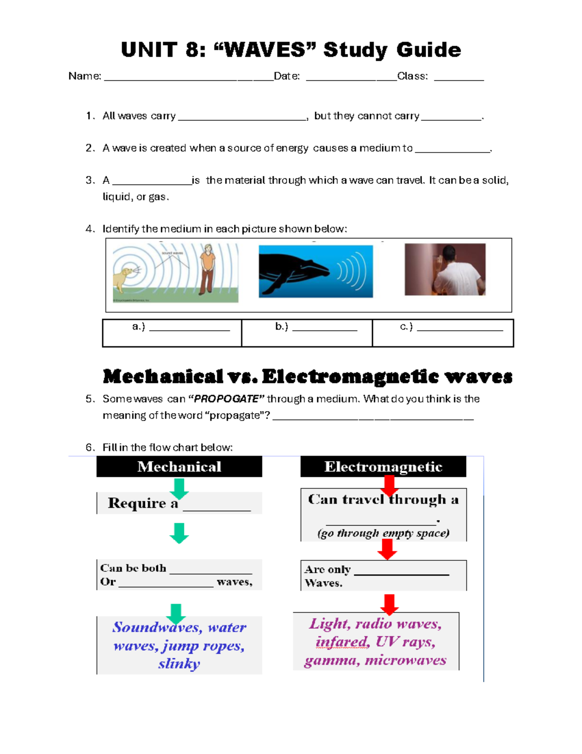 WAV 101: UNIT 8 Study Guide on Wave Properties and Types - Studocu