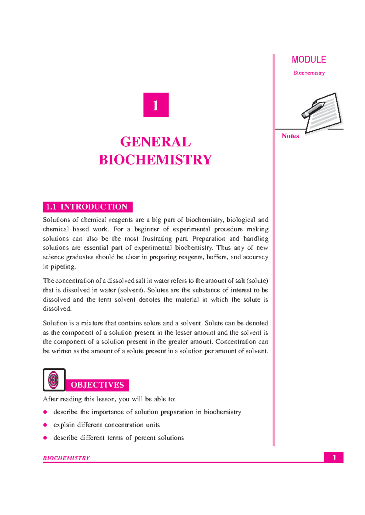 Lesson 01 - Introduction to General Biochemistry Concepts - Studocu