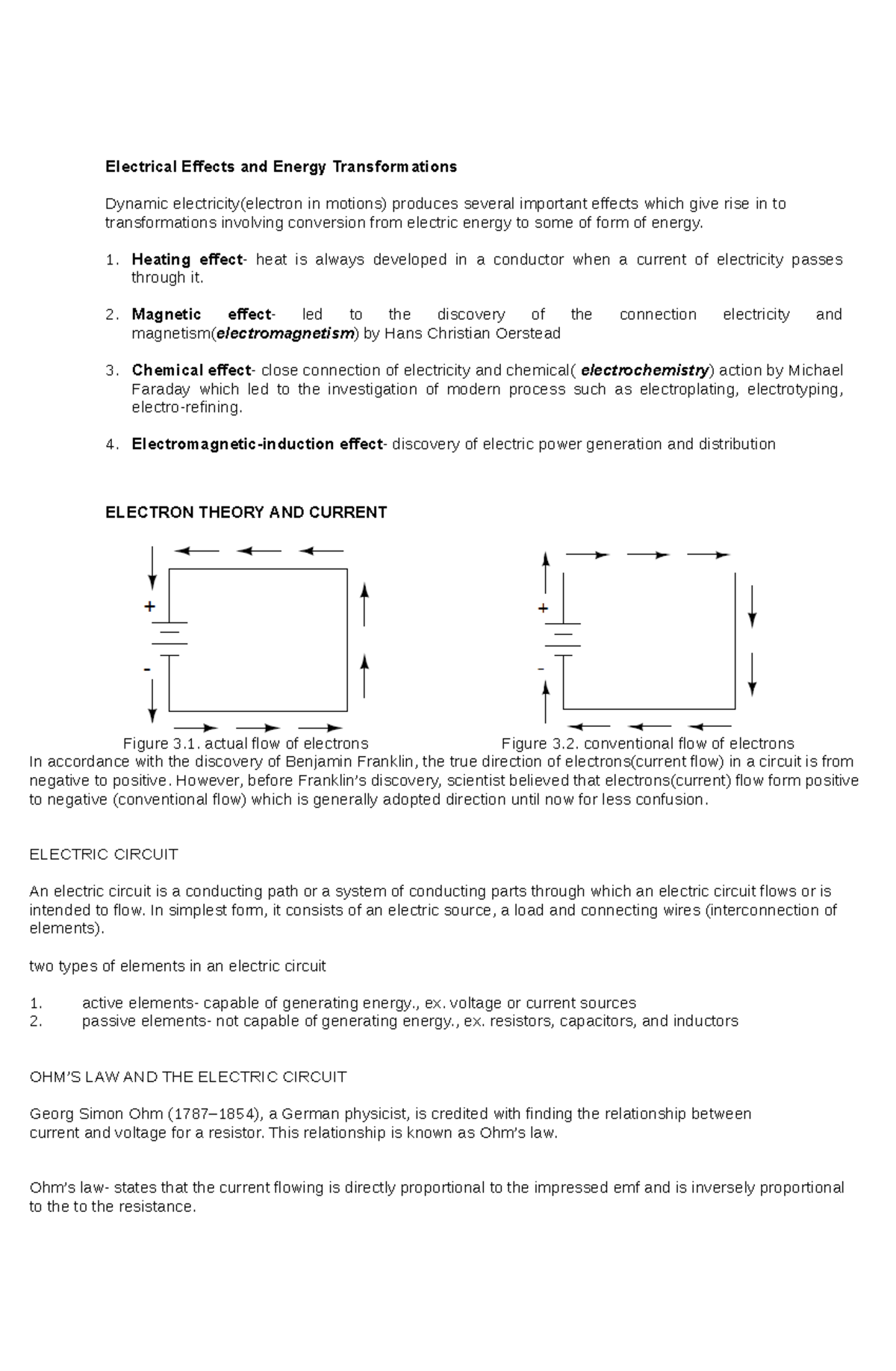 Electrical Effects & Energy Transformations in Electromagnetism - Studocu