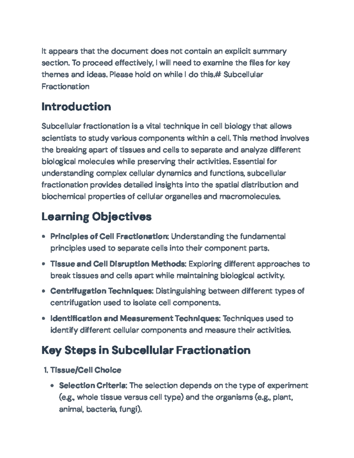 Subcellular Fractionation Techniques and Analysis in Cell Biology - It ...