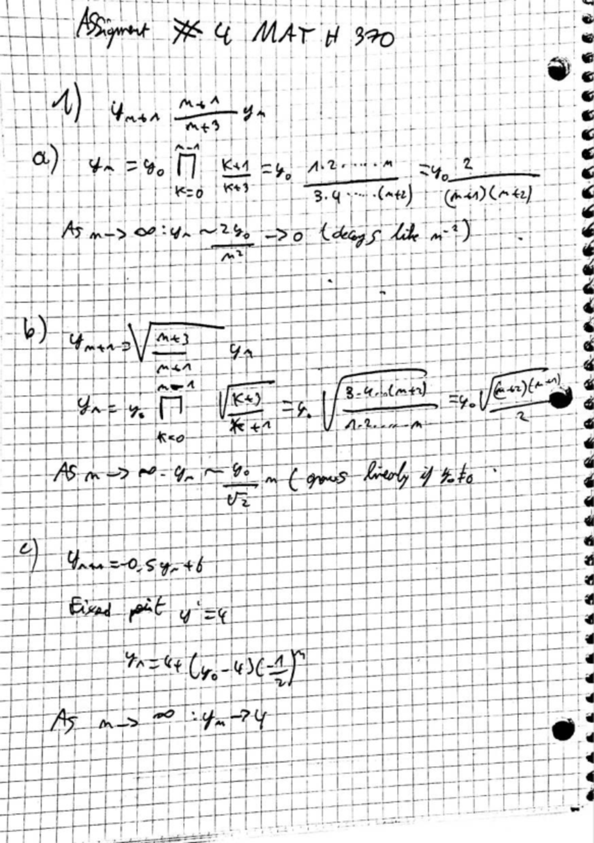MATH 370 Assignment 4 - Graded Practice Problems - Studocu