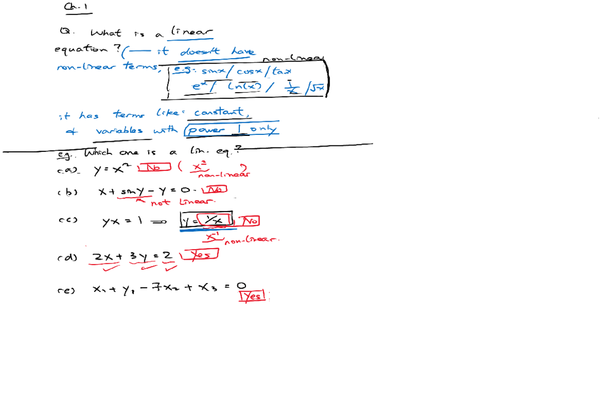 Math 140 Section 51: Week 1 Lecture on Linear Equations - Studocu