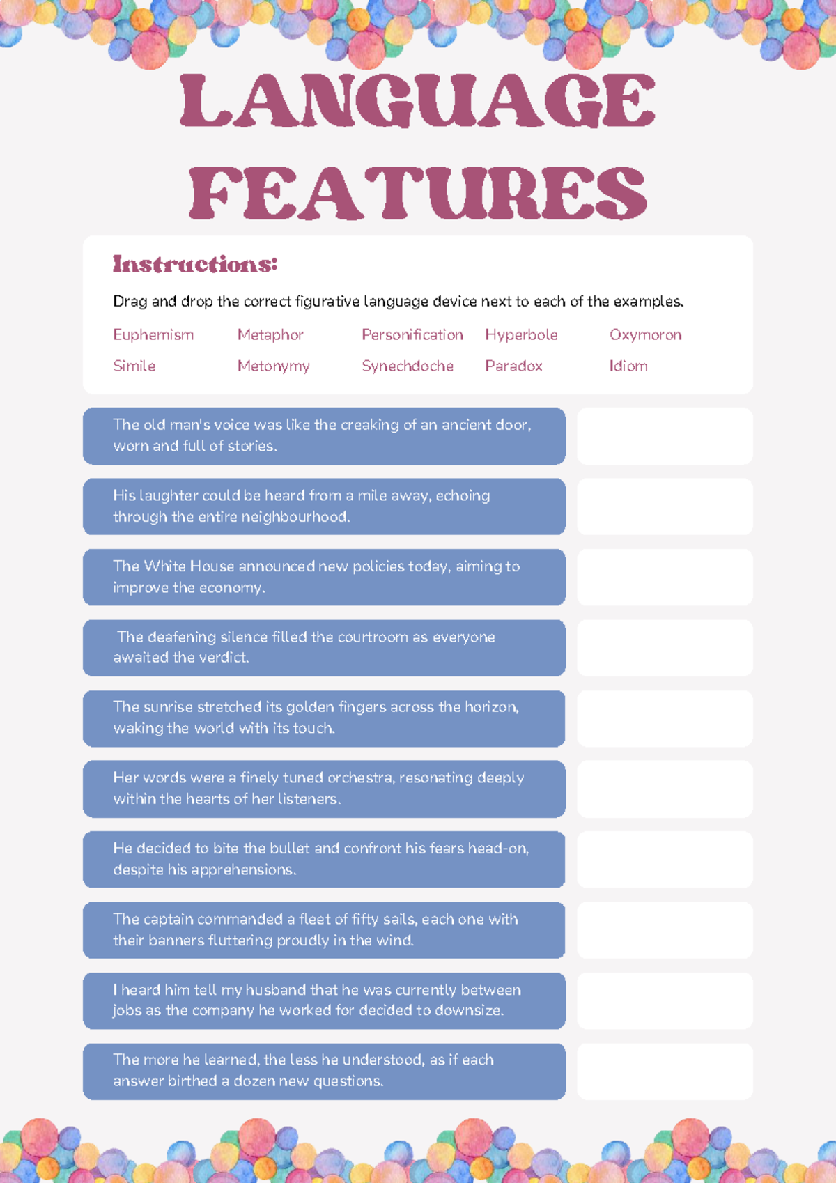 Language Features Activity 4: Figurative Language Devices - Studocu
