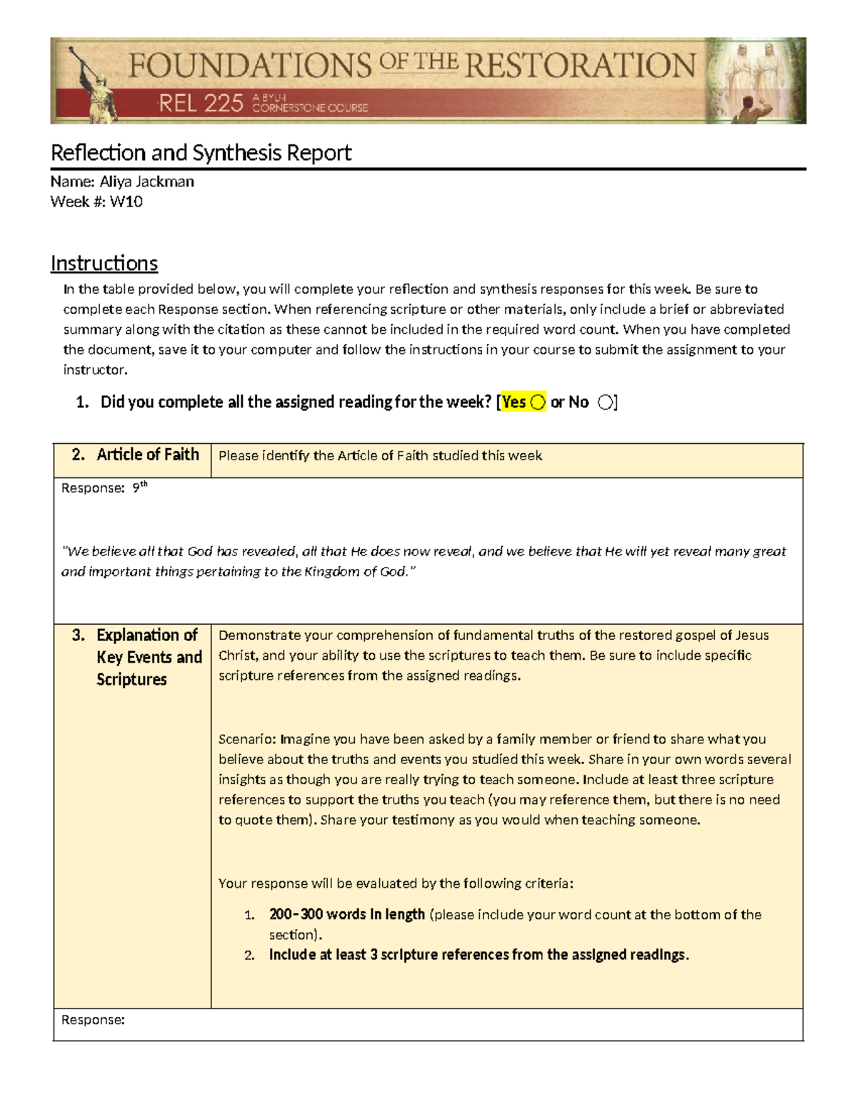 REL225C W10 Reflection And Synthesis - Reflection and Synthesis Report ...