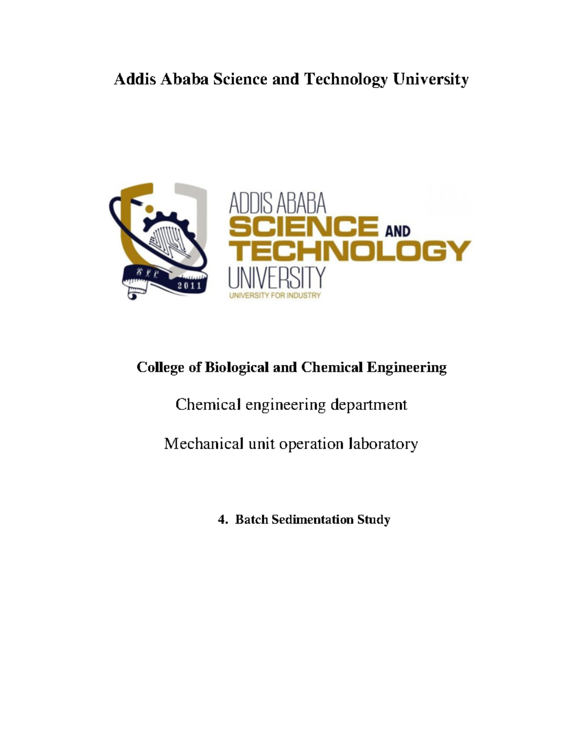Lab Manual: Batch Sedimentation Study (CHE 101) - Studocu