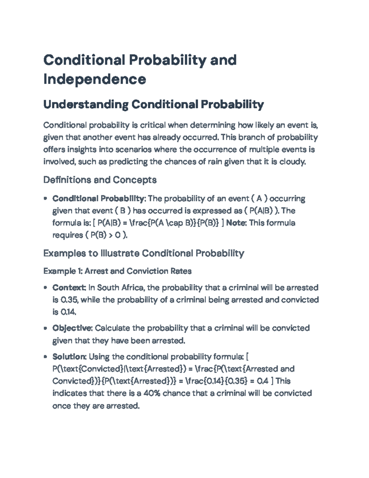 Conditional Probability and Independence in STAS211: Key Concepts Explained - Studocu