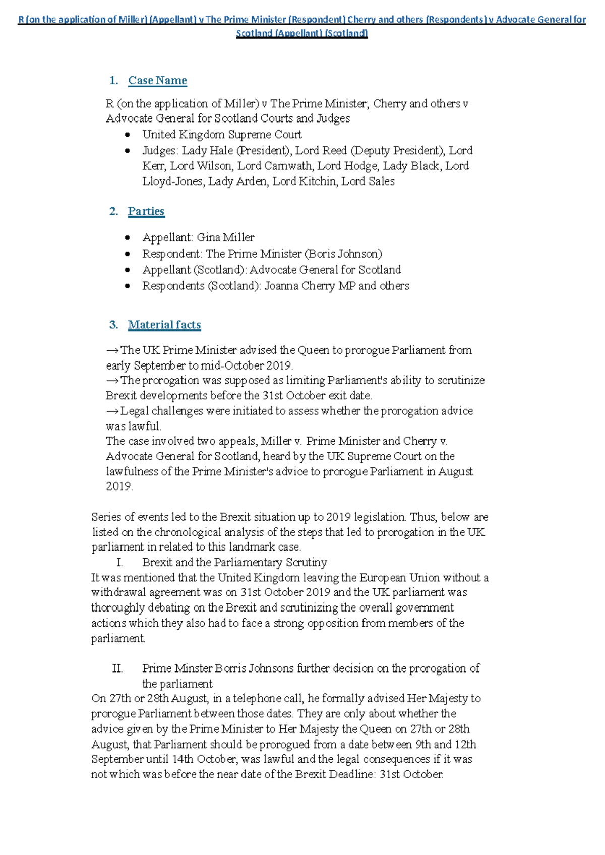 R (Miller) v Prime Minister: Supreme Court Decision on Prorogation Case ...