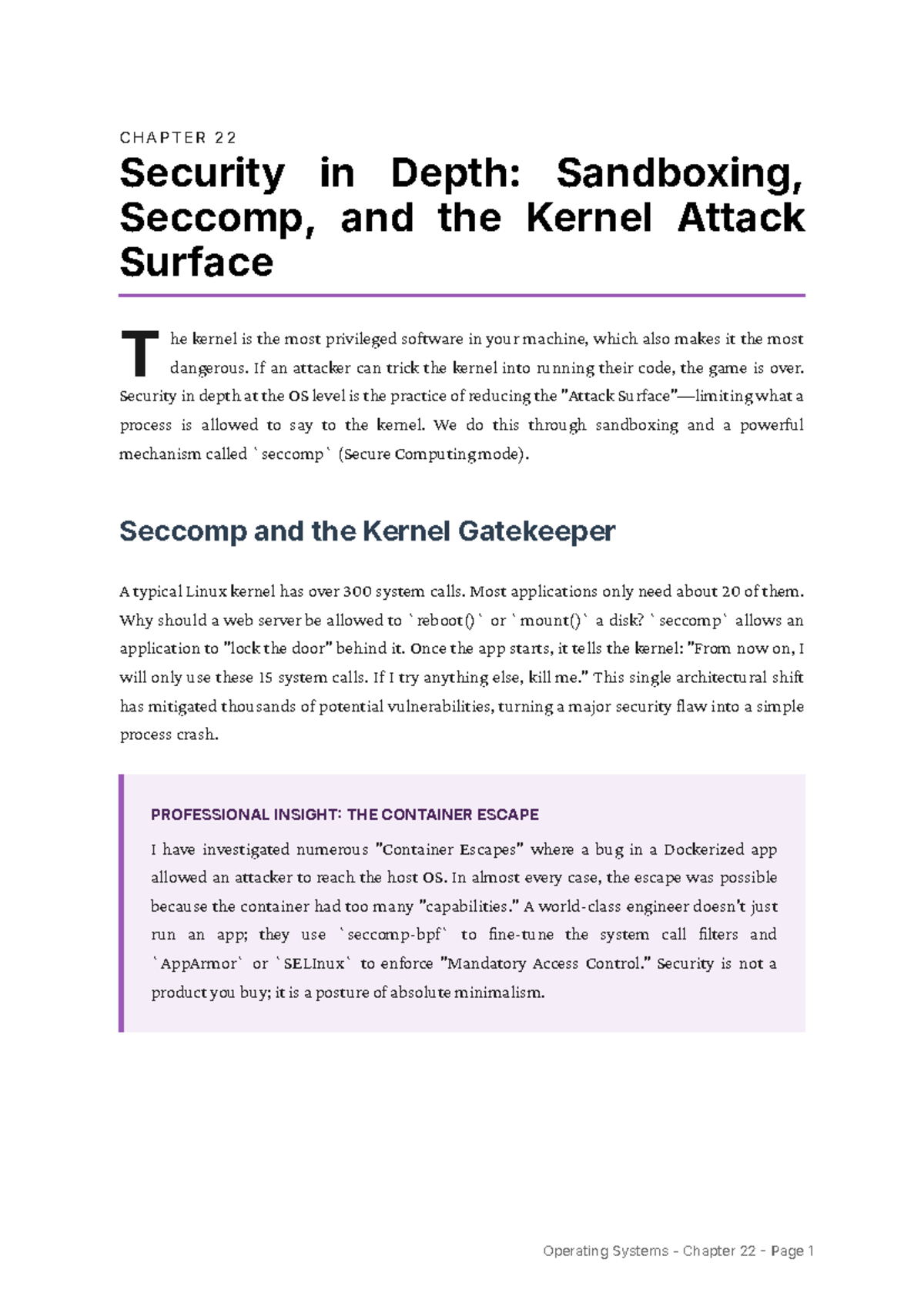 CHAPTER 22: Security in Depth - Sandboxing & Seccomp Explained - Studocu
