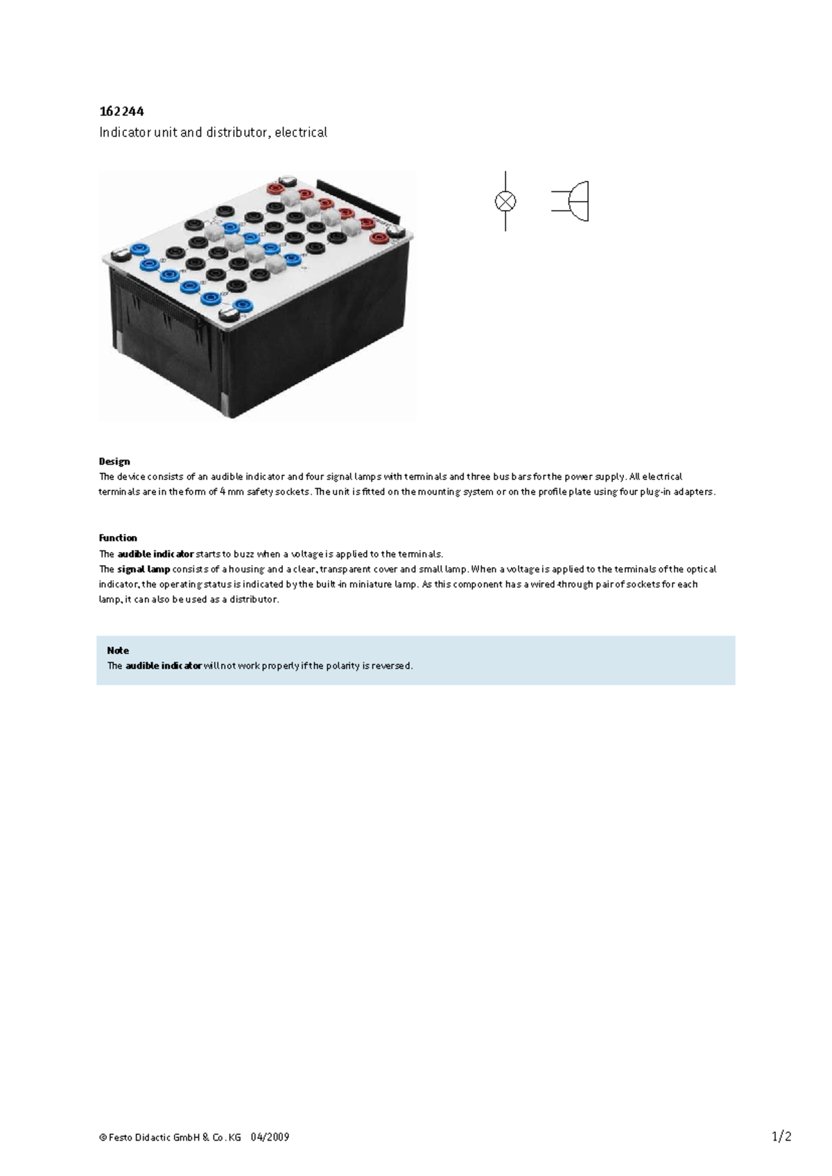 162244 Electrical Design: Indicator Unit & Distributor Overview - Studocu