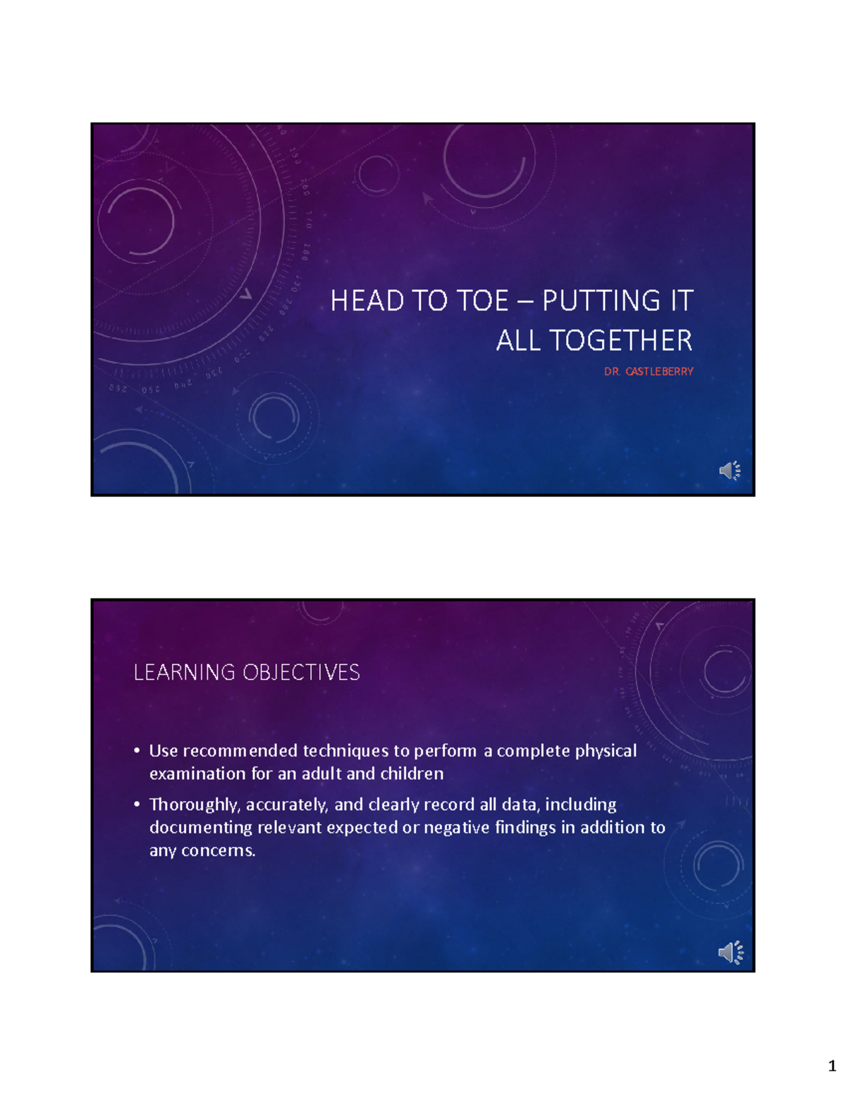 Complete Health Assessment Updated 2021 - HEAD TO TOE – PUTTING IT ALL ...