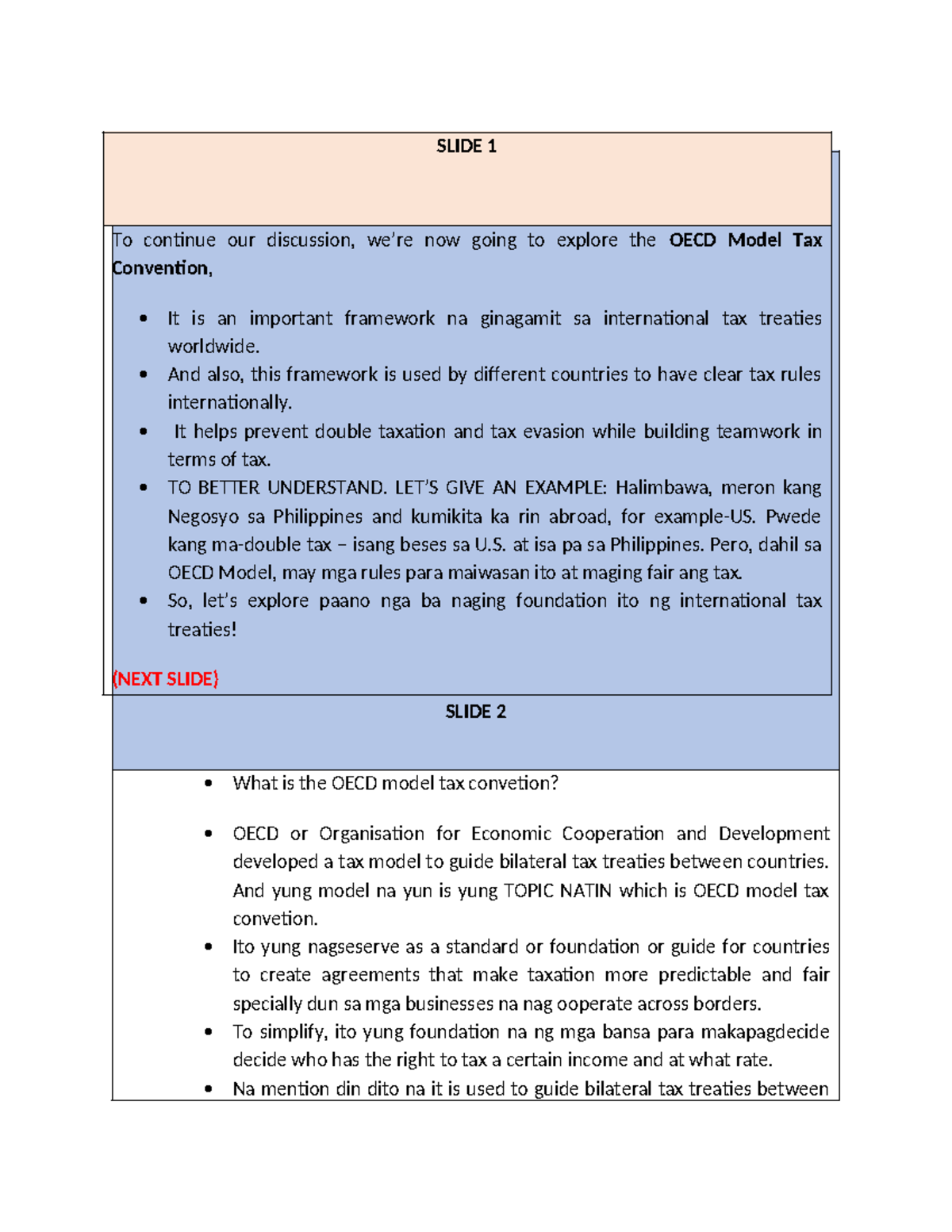 Slide 1 - lecture - SLIDE 2 What is the OECD model tax convetion? OECD ...