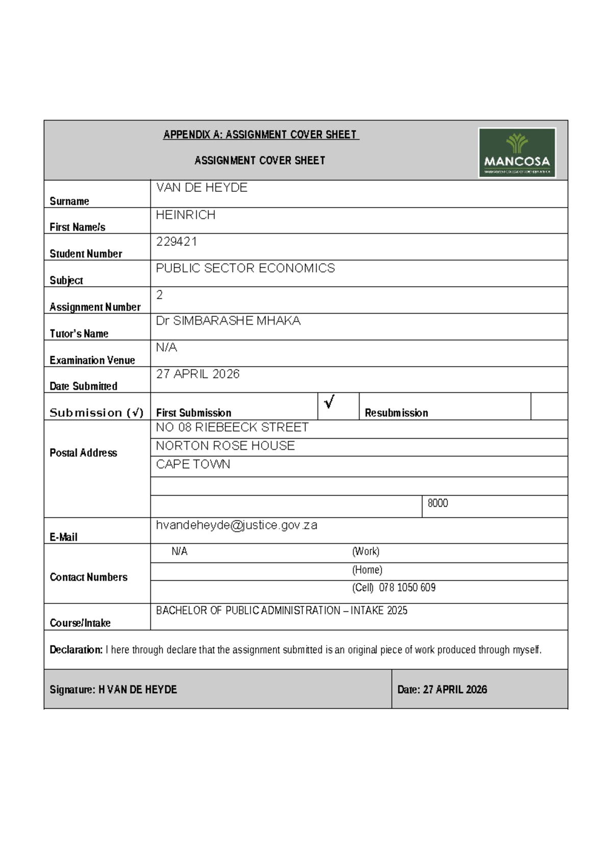 Public Sector Economics 2: Assignment Cover Sheet & Innovation Insights ...