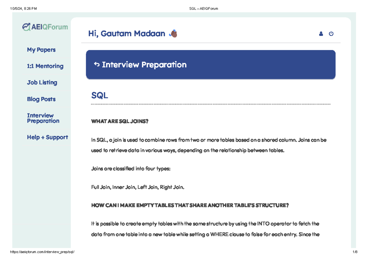 SQL Joins and Constraints Overview - AEIQForum - SMSKS - Studocu