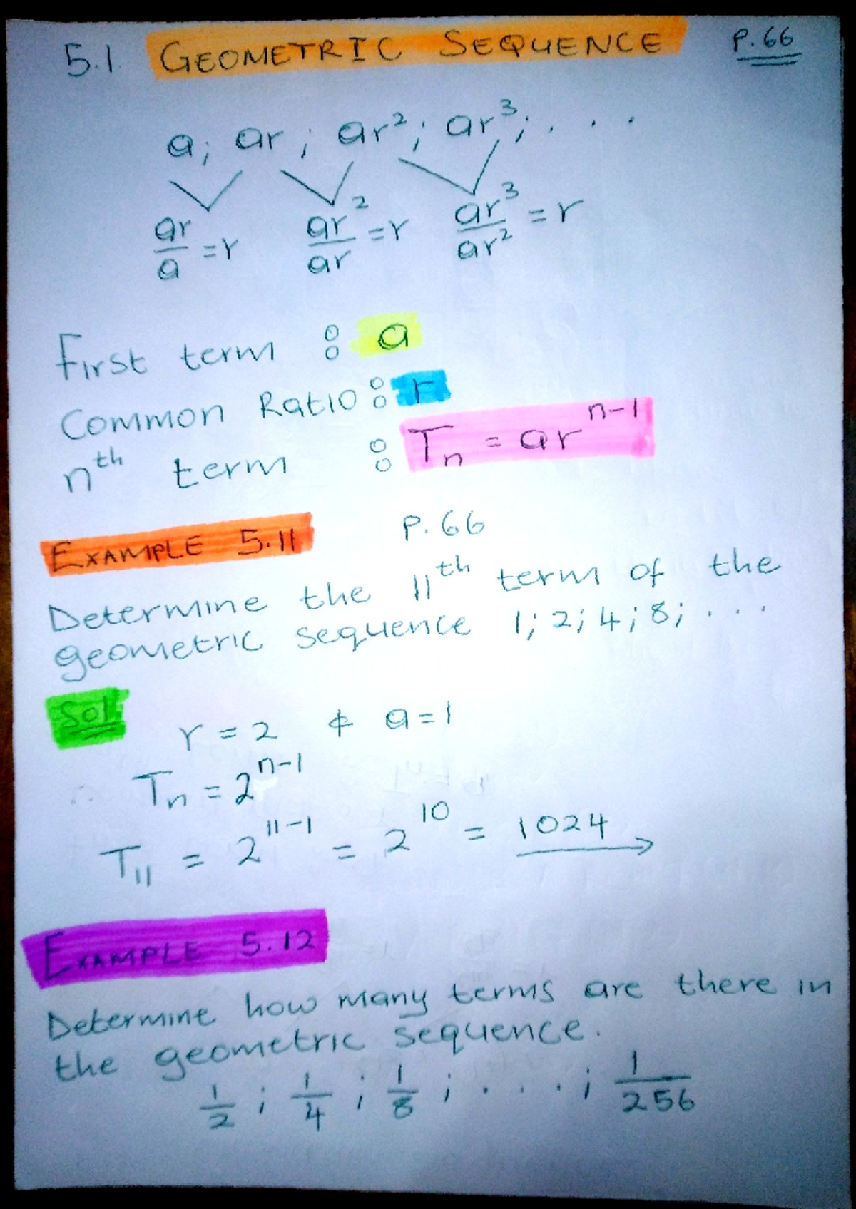 Week 8 L2 - Geometric Sequences & Series Notes - Studocu